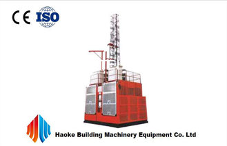 Twin Cage Red or Hot Dipped Zinc Passenger Hoist Elevator 2000kg SC200 / 200 For Construction