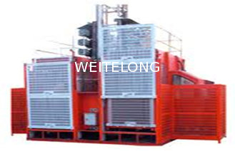 OEM Hot Dipped Zinc or Painted Construction Material Hoist SS100 / 100 With Twin cage