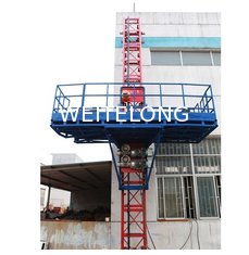 Custom Red Single Lifting Mast Climbing Work Platform For Building Cleaning Maintenance