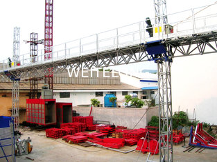 Aerial Twin Lifting Mast Climbing Work Platform For Building Cleaning Maintenance