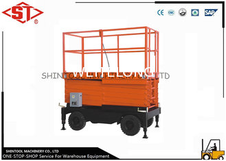Aerial Work scissor platform lift with stand bars and turning legs