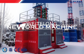 Rack and pinion construction cage hoist for personnel  tools and materials