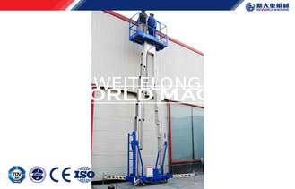 Mobile elevating work platform safety single / double mast Aerial working platform