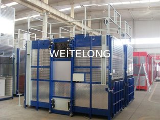 2000KGS Paited Blue Single Cage Hoist , SC100 / SC150 Cage Style
