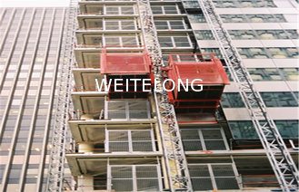 CE / ISO Certified red Passenger Hoist Elevator SC200/200 Cage style