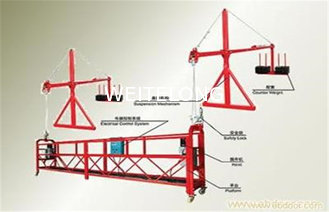 Aerial Working Hot Galvanized Suspended Access Platforms ZLP630 With Steel Wire Rope 8.3MM