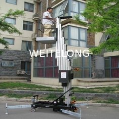 Outdoor safety telescopic work platform single mast climbing work platform