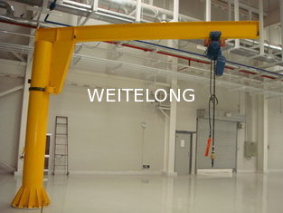 1 ton, 2 ton Freestanding Electric Jib Crane With Wire Rope Hoist For Workshops / Warehouses