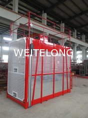 100m Single Cage Construction Hoist Elevator , Steel Galvanized Material