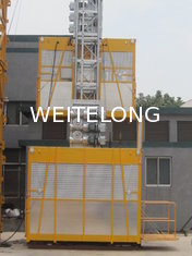 Twin Cage 1000kg SC200 Construction Hoist Elevator for Building 0 - 96 m / min