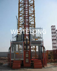 Building Construction Twin Cage Hoist Hot Dipped Zinc For Electric Power Plants
