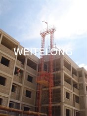 Custom 1200kg Red Material Construction Twin Cage Hoist 3.2 x 1.5 x 2.5m