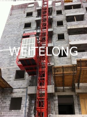 Customized Painted Twin Cage SC200/200 Building Cage Hoist 3.0 x 1.3 x 2.5m