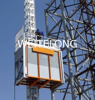 Painted SC200 Yellow Material Construction Single Cage Hoist 3.2 x 1.5 x 2.5m