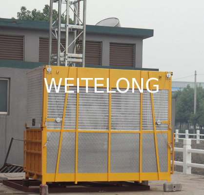 Custom 1200kg Yellow Material Construction Single Cage Hoist 3.2 x 1.5 x 2.5m