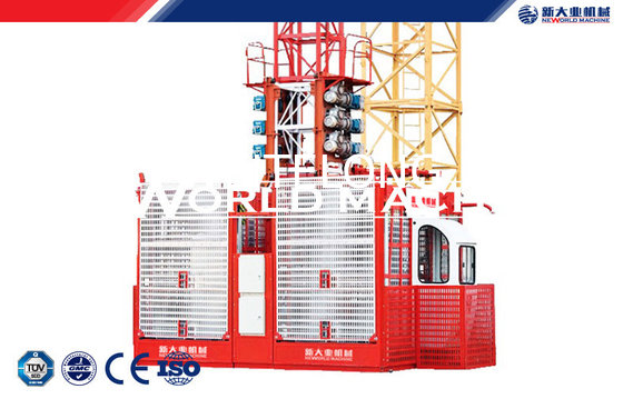 SC200 / 200 double Cage Hoist , construction building hoist motion cage