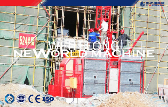 SC200 / 200 double Cage Hoist , construction building hoist motion cage