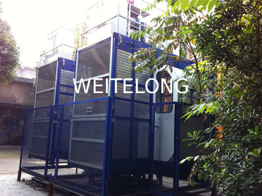 SC200 Blue 2000kg Load Capacity Twin Cage Material and Personnel Hoist