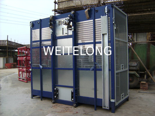 Blue SC200 / 200 Twin Cage 3200kg Personnel Hoist and Material Lifts for Mining Wells