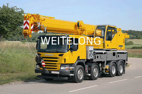 Yellow Diesel Truck Crane QY35K5 / Telescopic Boom Crane with 36930kg Payload