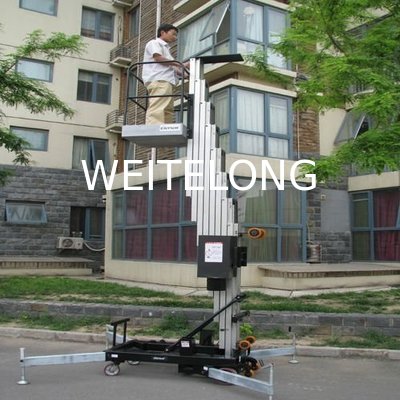 Outdoor safety telescopic work platform single mast climbing work platform