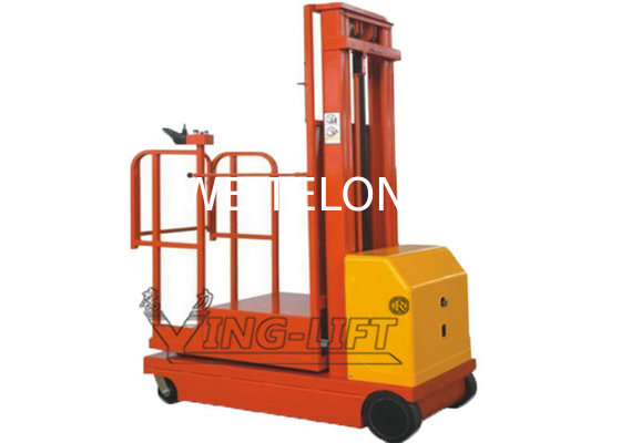 Scissor Lifting Aerial Work Platform Safety With Battery / Order Picker Lift Truck