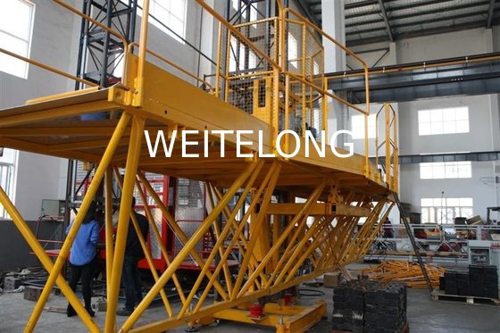 Mobile Elevating Mast Climbing Work Platform Steel Galvanized 3 Phase