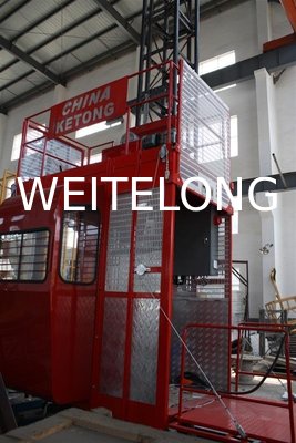 Double Cage Construction Material Hoists 36m/min 60HZ Ketong SC200 200TD