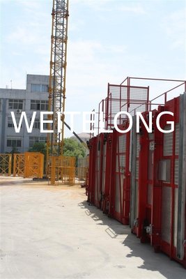 Painted Or Hot Dipped Zinc Construction Material Hoists 1000kgs - 3200kgs