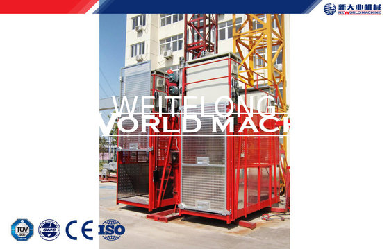 NEWORLD SS100 Construction Material Hoist 1 ton each lifting capacity double cage