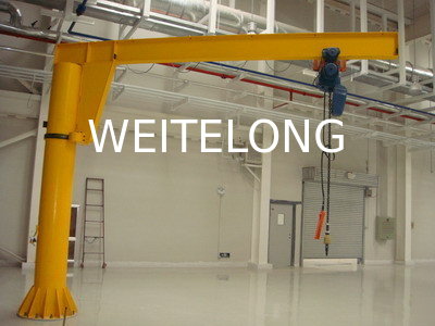 1 ton, 2 ton Freestanding Electric Jib Crane With Wire Rope Hoist For Workshops / Warehouses