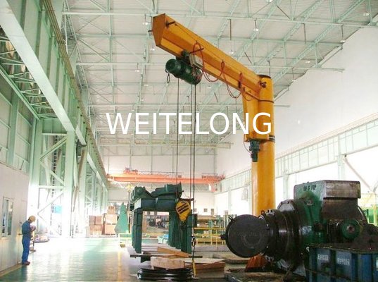 1 ton, 2 ton Freestanding Electric Jib Crane With Wire Rope Hoist For Workshops / Warehouses