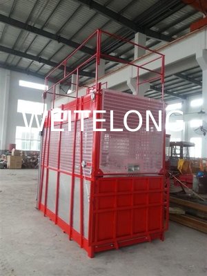 Floor / Sliding Door Construction Hoist Elevator Single Or Double Cages