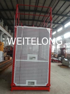 Floor / Sliding Door Construction Hoist Elevator Single Or Double Cages