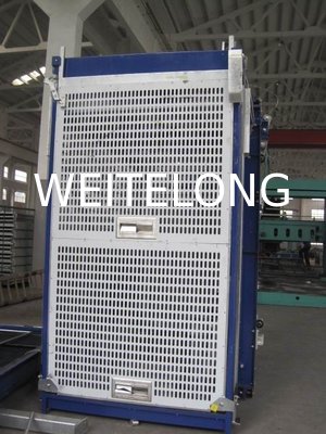 Blue Cage Of Construction Hoist Elevator , Building Lifting Machine
