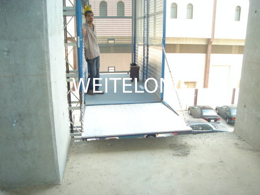 Blue Cage Of Construction Hoist Elevator , Building Lifting Machine