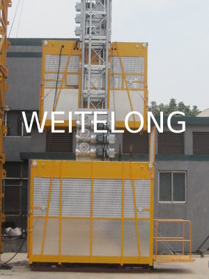 Twin Cage 1000kg SC200 Construction Hoist Elevator for Building 0 - 96 m / min