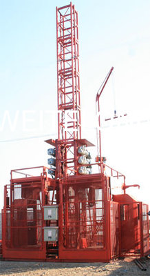 2000 / 2000 kg * 2 Construction Hoist Elevator with Lifting Height 150 m