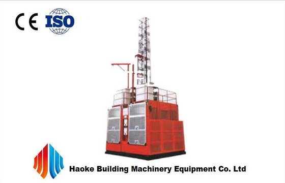 Customized SC Series Construction Hoist Elevator With Painted Red Single or Double Cages