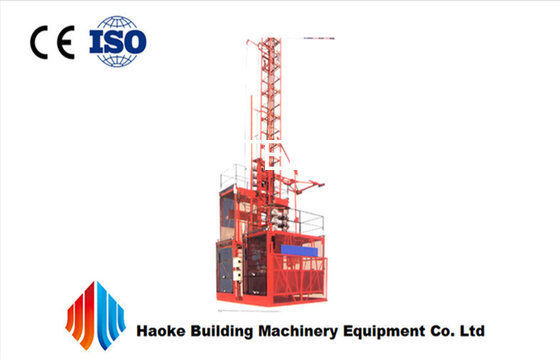 Customized SC Series Construction Hoist Elevator With Painted Red Single or Double Cages