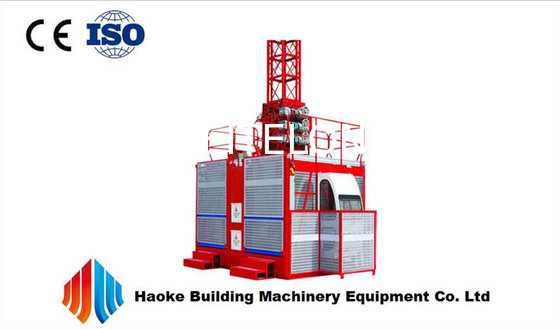 Customized SC Series Construction Hoist Elevator With Painted Red Single or Double Cages