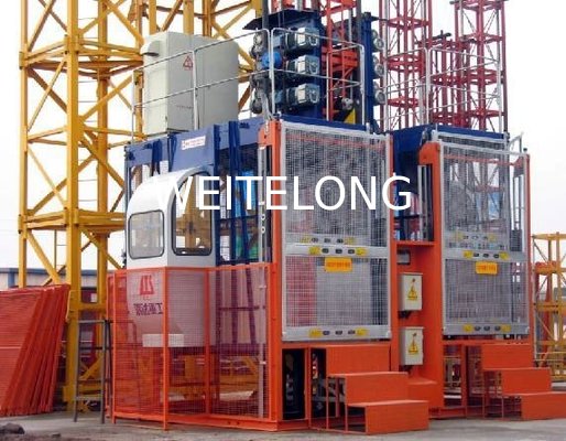 4T Construction Hoist Elevator with Single / Twin Cage , Building Lifting Machine