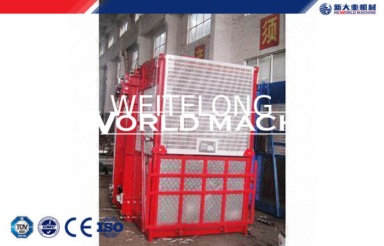 1000kg Painted Building Material Twin Cage Hoist 3.0 * 1.3 * 2.4m with CE