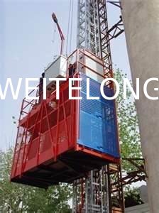 Single / Twin Cage 1T 2T Construction Hoist Elevator, Building Lifting Machine SC100 / 100