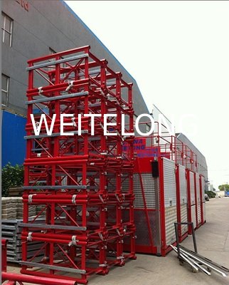 Construction Hoist Parts , Twin Cage SC200 Lifting Construction Hoist Parts With 2, 700kg / 3, 200kg Case Lload Capacity
