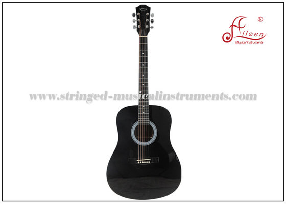 Linden Plywood Dreadnought 41" Acoustic Guitar Maple Bridge Black ABS Bbinding