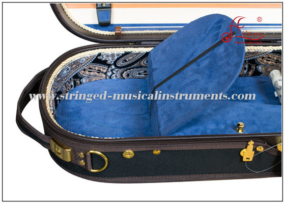 Wooden Oblong Oxford Violin Musical Instrument Case With Silk Interior 4 Bow Spinners