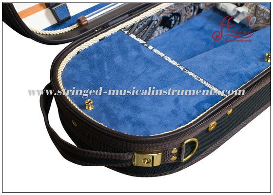 Wooden Oblong Oxford Violin Musical Instrument Case With Silk Interior 4 Bow Spinners