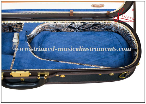 Wooden Oblong Oxford Violin Musical Instrument Case With Silk Interior 4 Bow Spinners