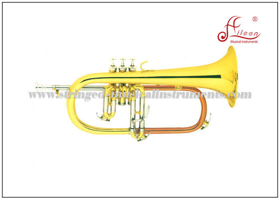Brass Musical Instruments Rotary Valve Flugelhorn Bb Key 11.3mm Bore ISO9001 / CQM